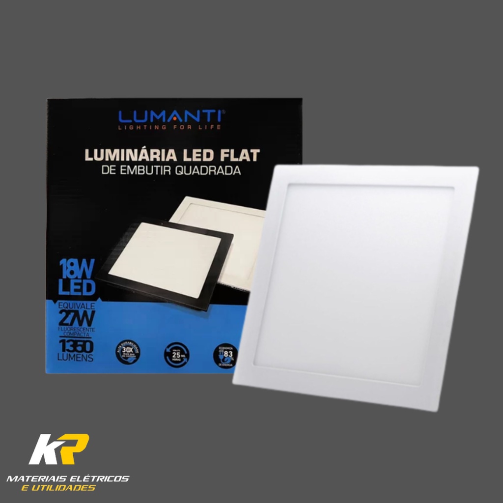 PAINEL LED LUMANTI 18W EMBUTIR 6500K | Shopee Brasil