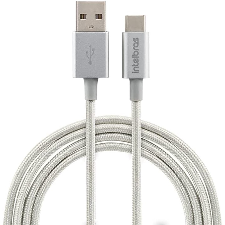 Cabo Iphone Usb Lightning 1,5m Intelbras em Nylon Branco Carregador ...