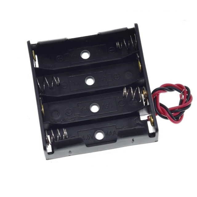 Suporte Para 4 Pilhas Aa Com Cabinhos Porta Pilha Para Projetos Eletronicos Arduino Esp Pic