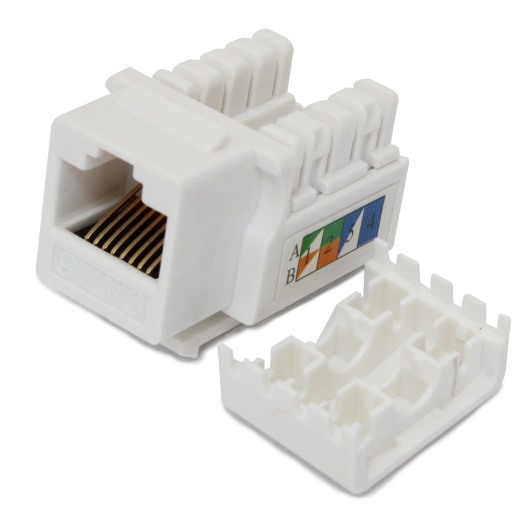Kit 10 Conectores Femea Rj45 Keystone Cat6 Branco RJ456 | Shopee Brasil