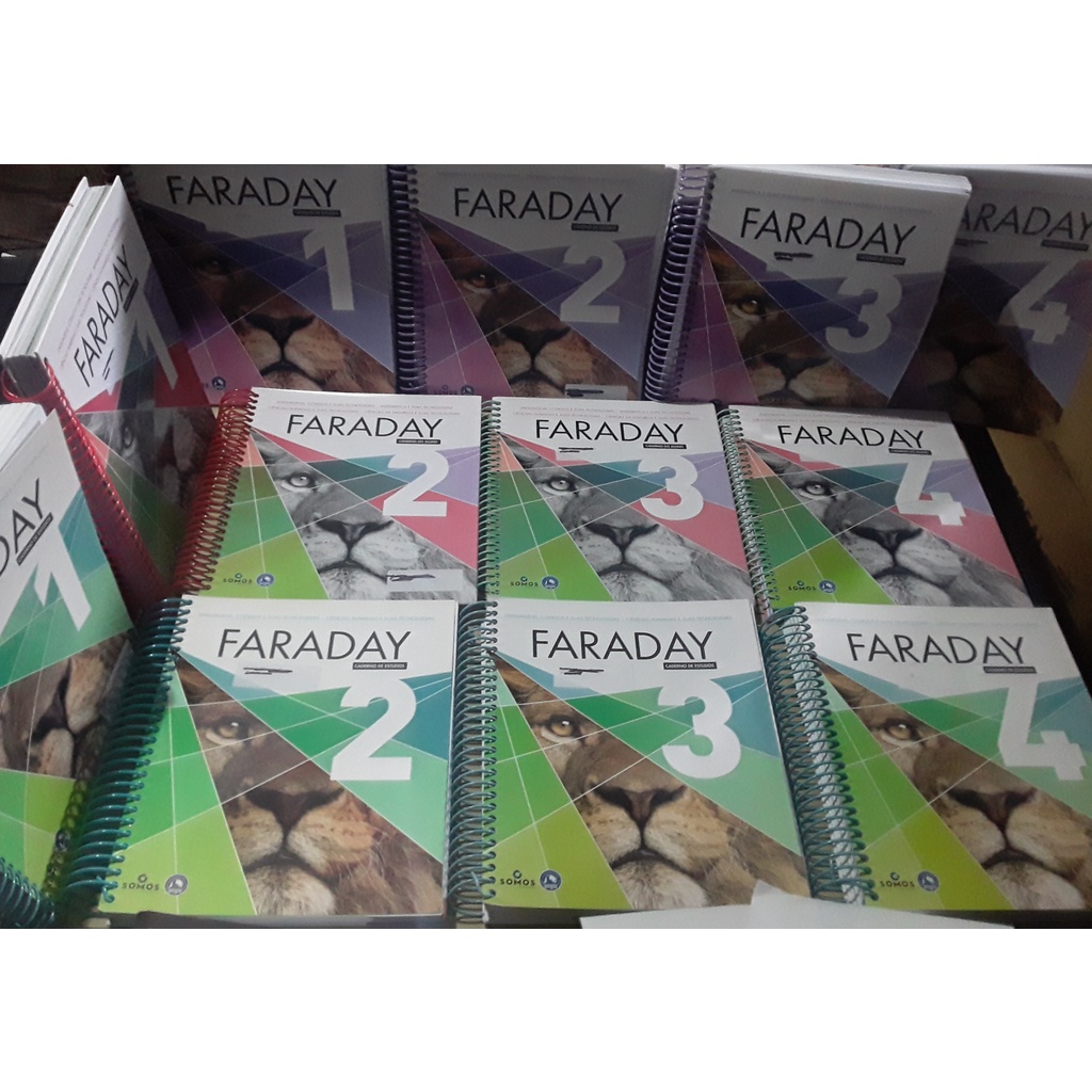 Livros Faraday Caderno de estudos + Caderno do aluno Volumes 1,2,3,4 ...