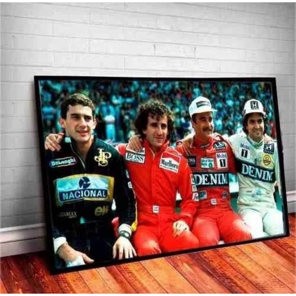 Quadro Ayrton Senna, Prost, Mansell, Piquet A3 30x42cm | Shopee Brasil