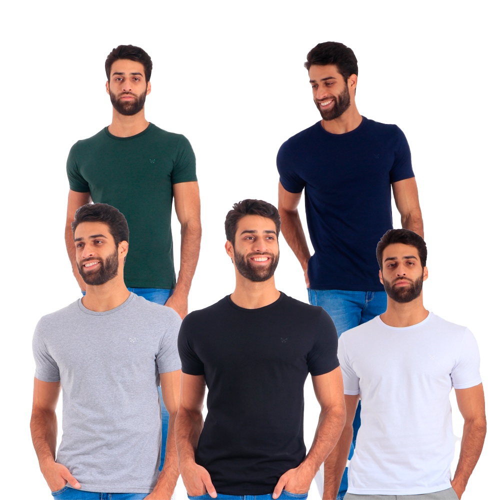 Kit 5 Camisetas Polo Basica Masculina Essential, Camiseta Gola Polo masculina manga curta ...