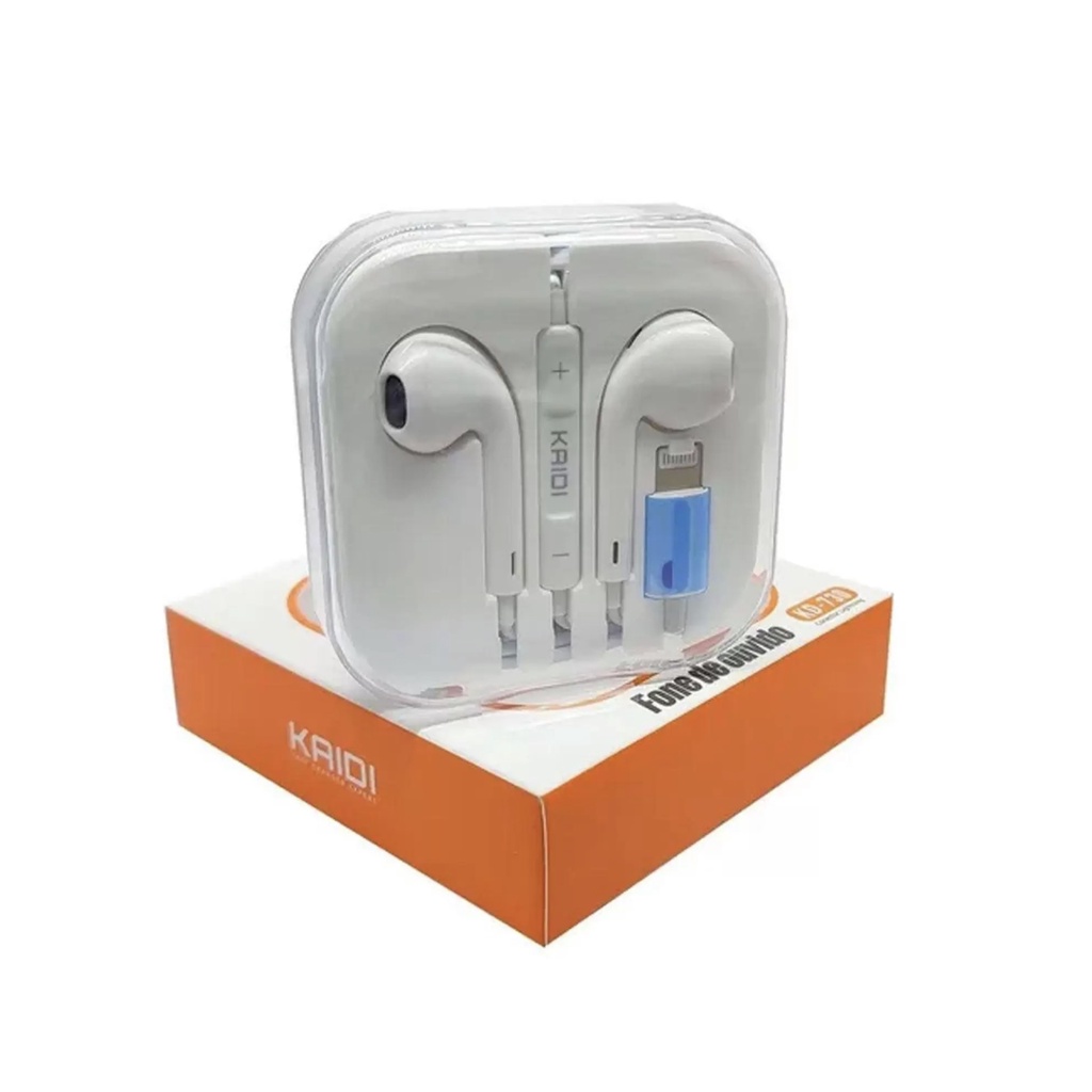 Fone De ouvido Iphone Entrada lightning Intra-auricular Kaidi KD-730 ...