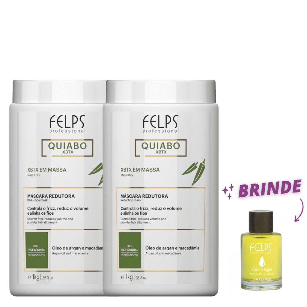 Felps Profissional Kit Botox Xbtx Okra Em Massa - 2x1kg | Shopee Brasil