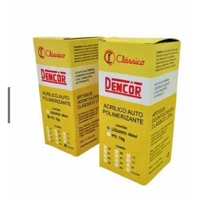 Resina Dencor Acrílica Autopolimerizável Pó + Líquido | Shopee Brasil