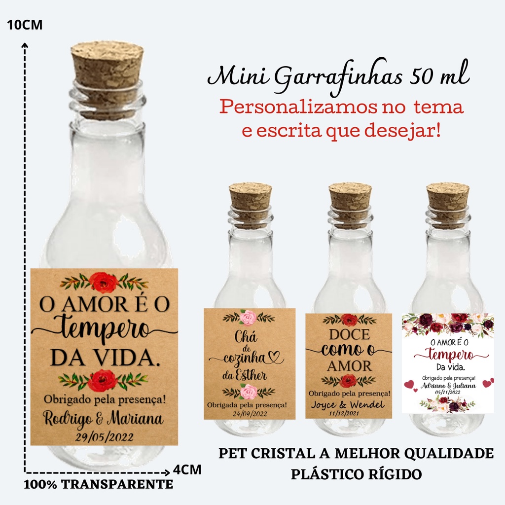 Kit 40 garrafinhas 50ml para Lembrancinhas e brindes | Shopee Brasil