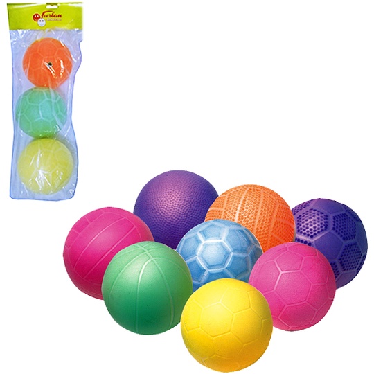 Kit com 3 Unidades Mini Bolas de Borracha Coloridas, Brinquedo ...