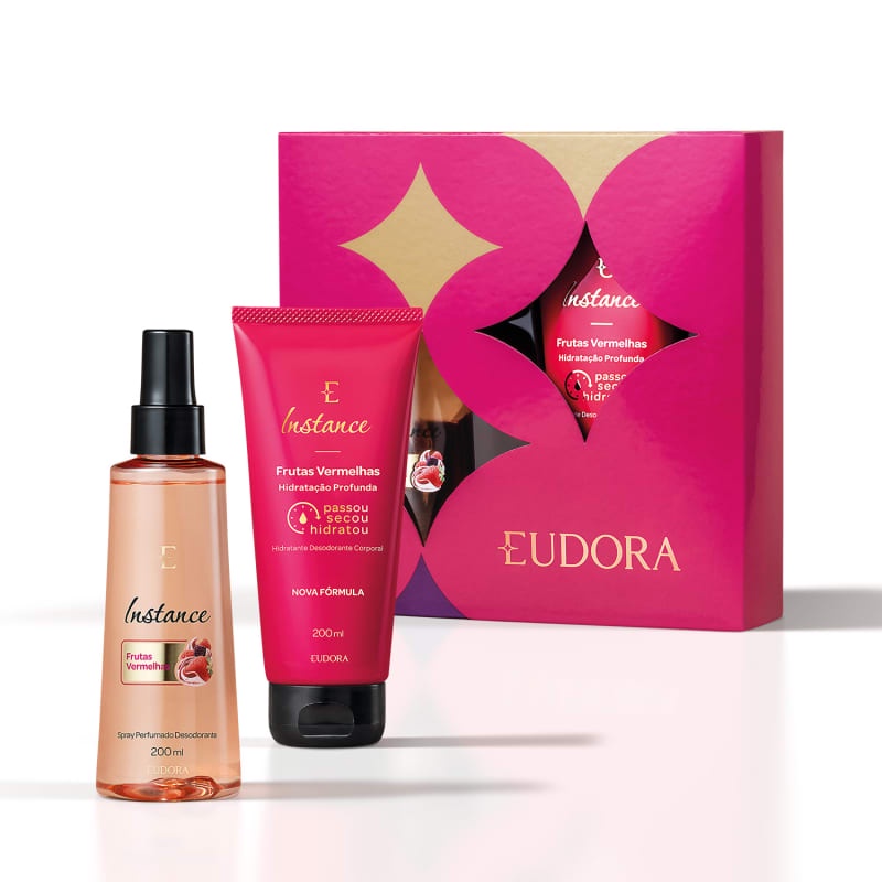 kit Eudora Instance Frutas Vermelhas Spray Corporal e Hidratante ...