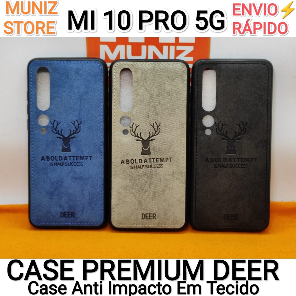 Capa Mi 10 Pro 5G Xiaomi Premium Deer Case Com Acabamento em Tecido Capinha Anti Impacto ...