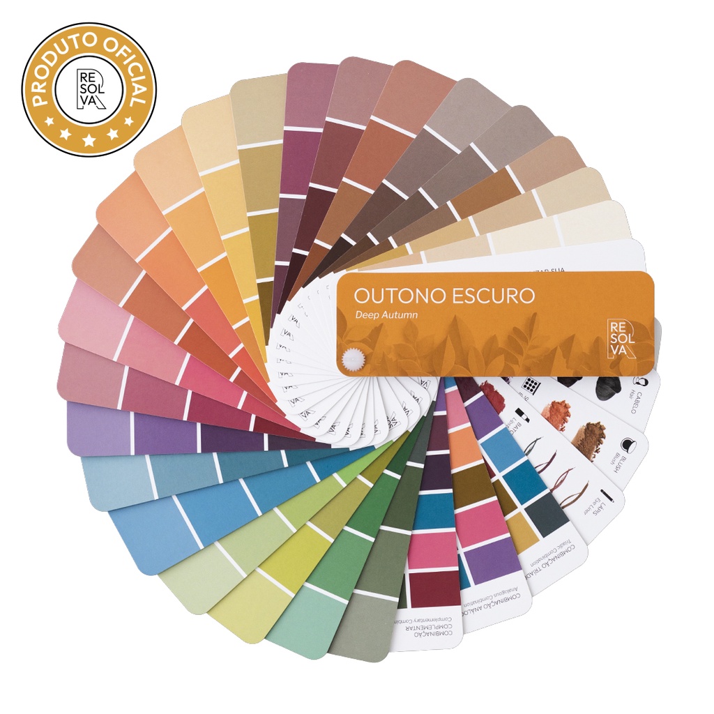 Cartela Paleta De Cores Coloração Pessoal Mini | Outono Escuro | Outono ...