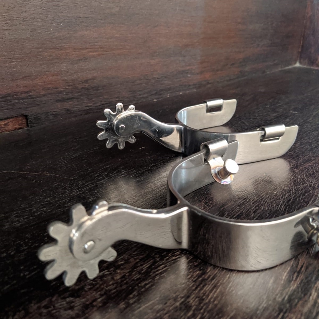Espora Quarto De Milha Media Inox Doma Cavalo Promoção | Shopee Brasil