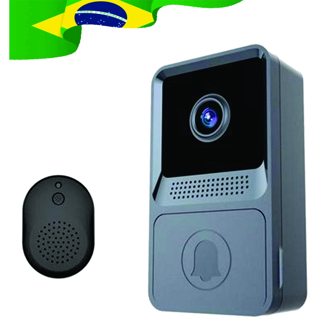Campainha Inteligente Sem Fio Câmera Wifi Vídeo Visual | Shopee Brasil