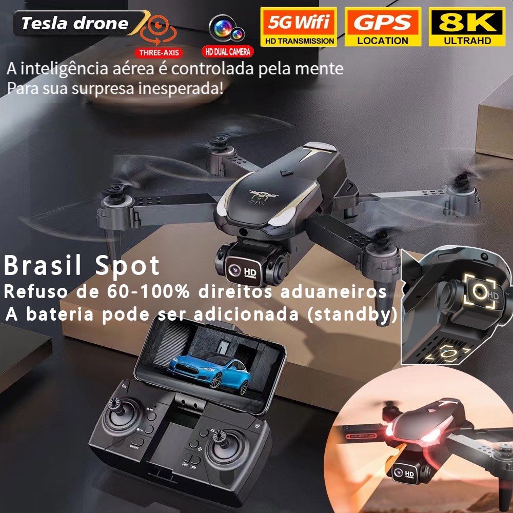 Drone Tesla enviado localmente no Brasil 8k gps 5g wifi equipado com ...