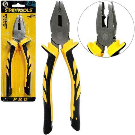 Alicate universal 8'' cabo emborrachado amarelo/preto - STARTOOLS | Shopee Brasil