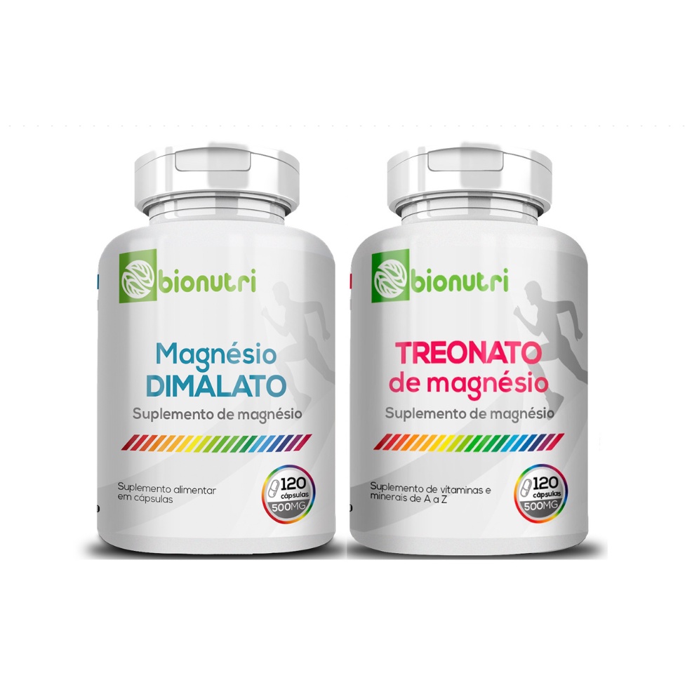 Magnesio Dimalato + Magnesio L-Treonato 500mg Bionutri 120 Cápsulas - Auxilia na memoria ...
