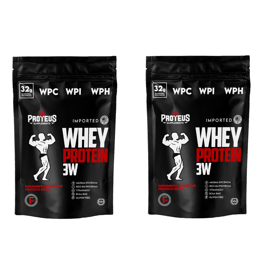 Whey Protein 3W 32g 2kg WPC WPI WPH - Premium | Shopee Brasil