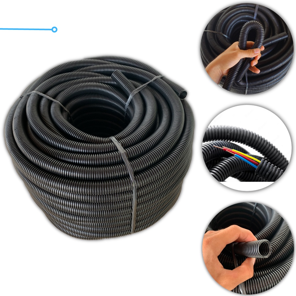 Corrugado Elétrico Conduite 3/4 Rolo 50 Metros Reforçado Mangueira ...