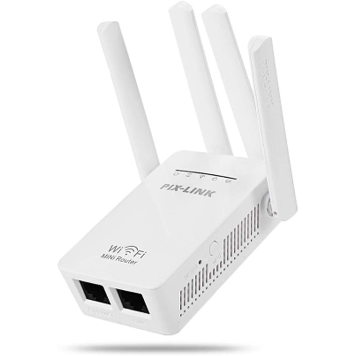 Repetidor e Roteador Wifi 4 Antenas Amplificador De Sinal Pix-link ...