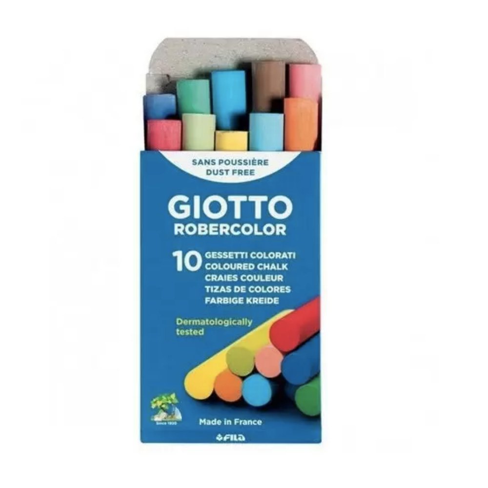 Giz Escolar Colorido Giotto - 1 Caixa Com 10 Cores - Lousa | Shopee Brasil