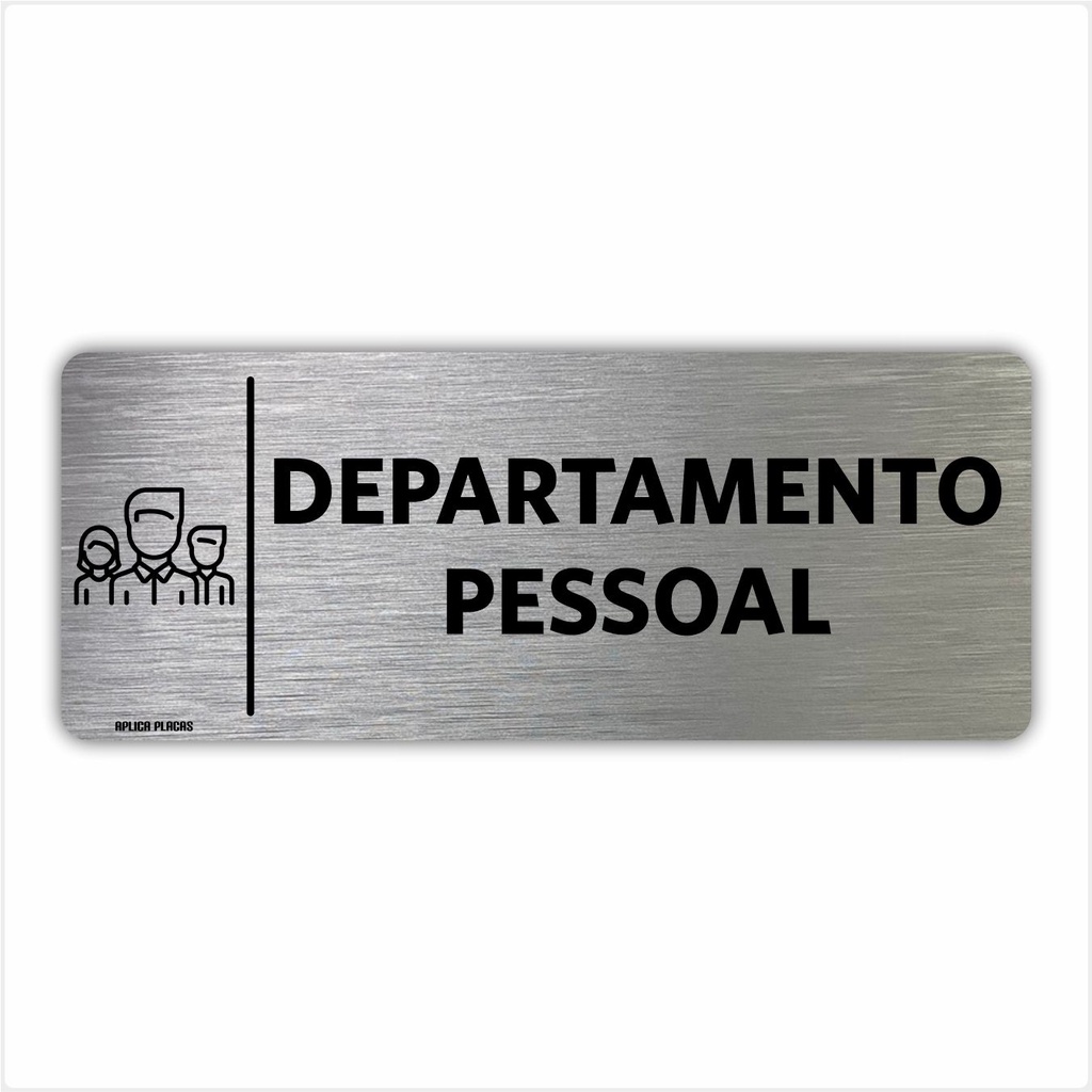 Placa Departamento Pessoal - 8x20cm - Sinalização Indicação RH Recursos ...