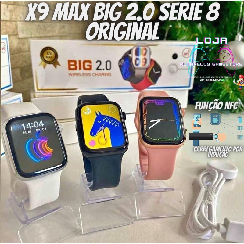 Relogio Smartwatch X8 PRO MAX BIG Series 8 IWO Original Atualizado 2023 ...