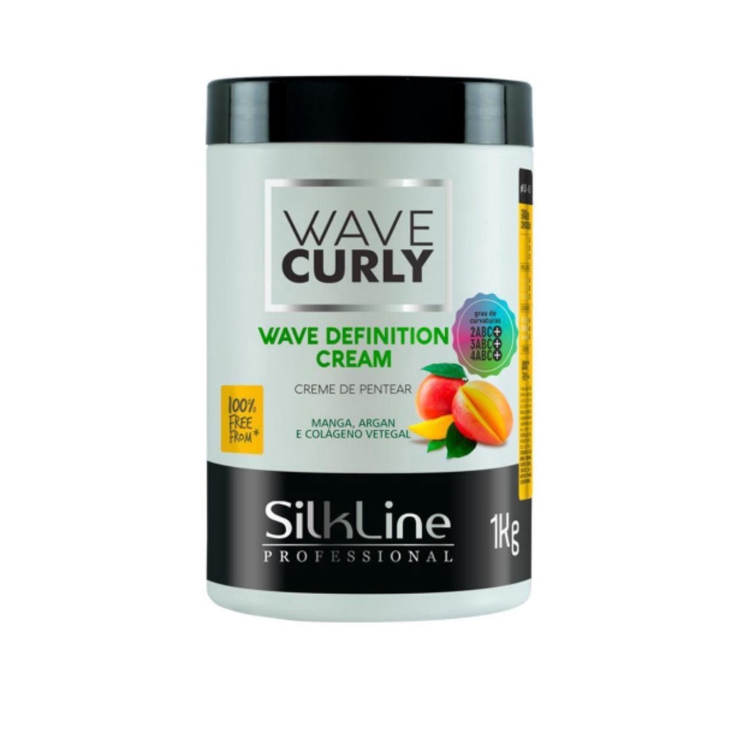 Creme De Pentear Wave Cream Manga Silkline 1Kg | Shopee Brasil
