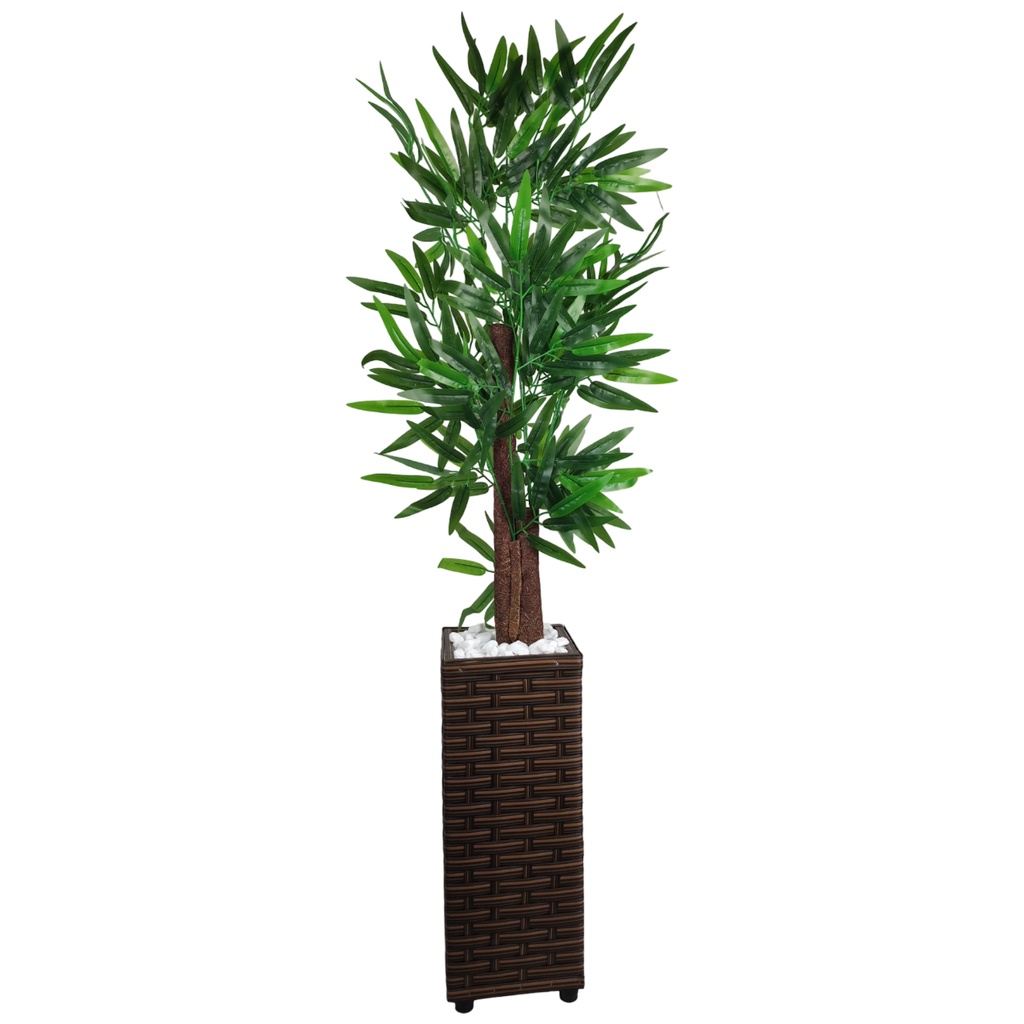 Plantas Bambu Permanente Artificial Bambuzinho + Vaso Grande de ...
