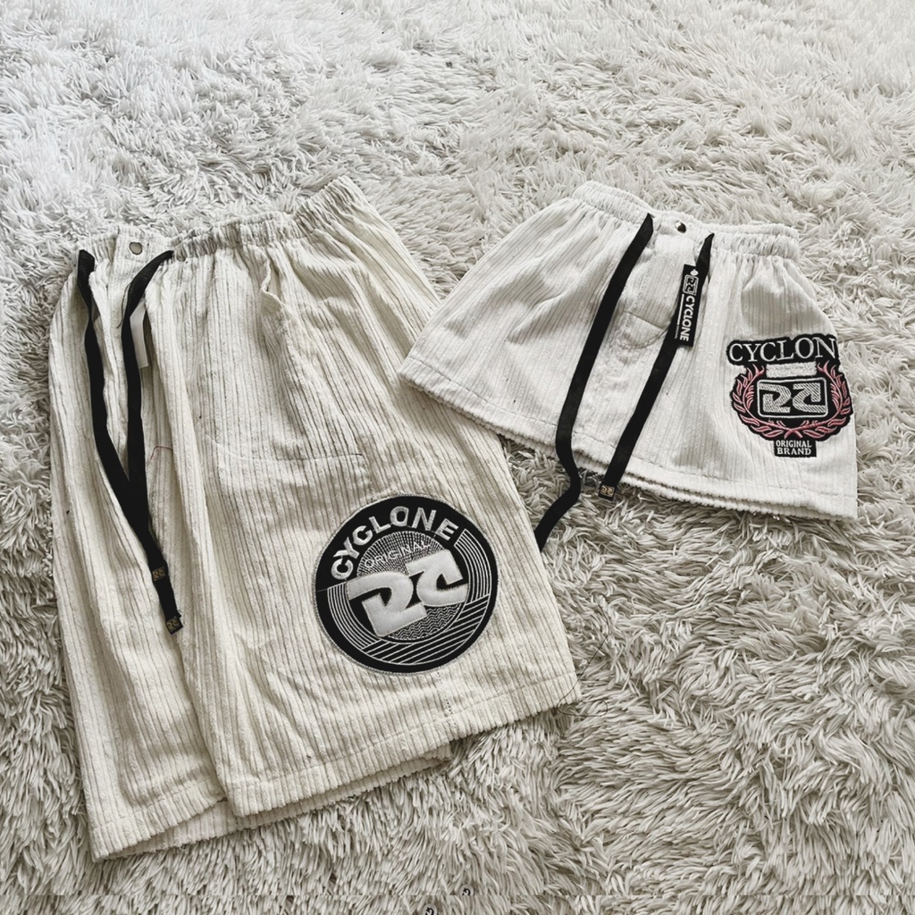 Kit Da Cyclone Casal Pop Veludo Branco Bermuda Maloka e Sainha Top ...