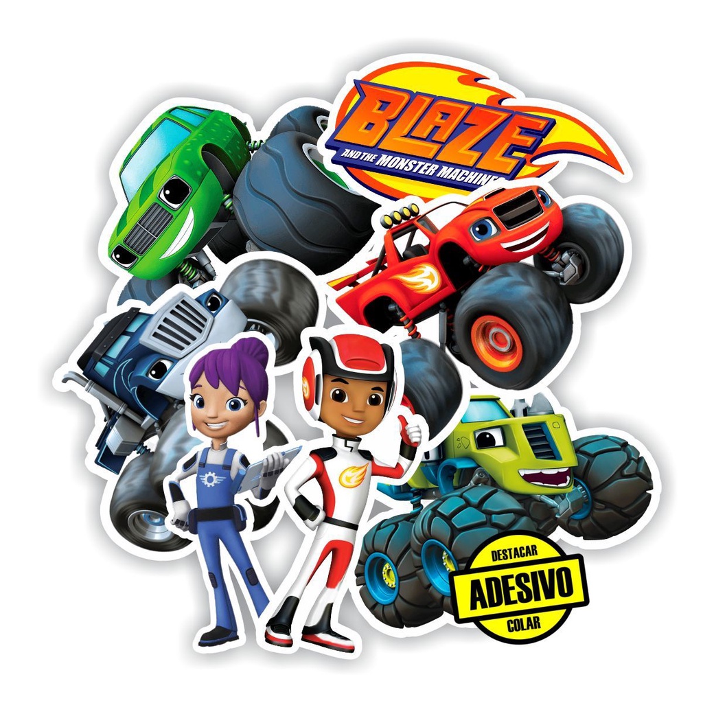 30 adesivos tag auto colante Blaze Monster Machine | Shopee Brasil