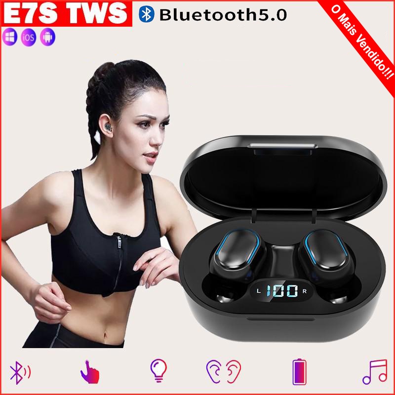 Fone Bluetooth Sem Fio TWS AirDots E7s Com Indicador De Bateria | Shopee Brasil