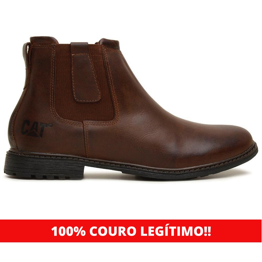 Bota Masculina Caterpillar Botina Couro Legítimo Cat Austalina Comfort ...