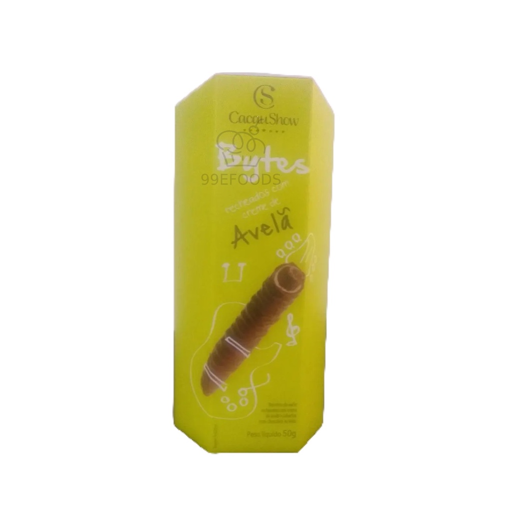 Rolinhos de Wafer Cacau Show Bytes Recheados com creme de avelã 50g ...