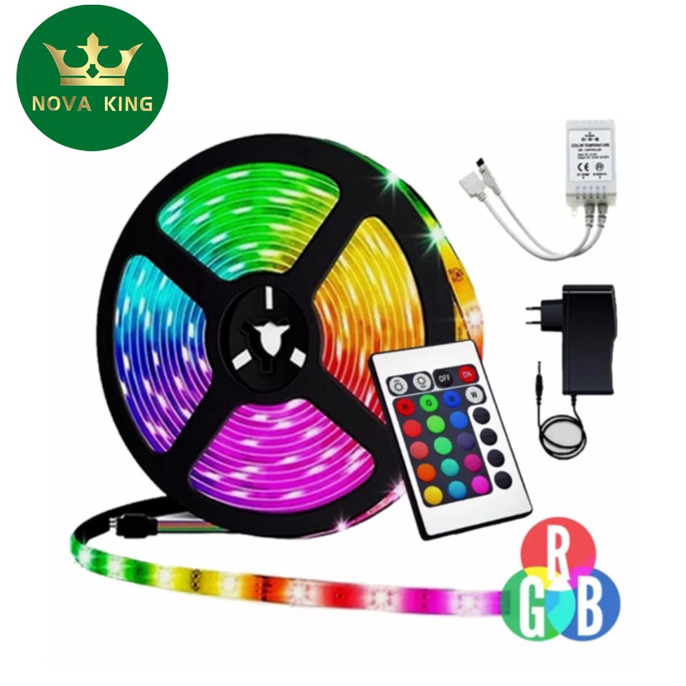 Fita Led Rgb 5050 5 Metros Com Controle Rolo 5 Metros 16 Cores Colorida ...
