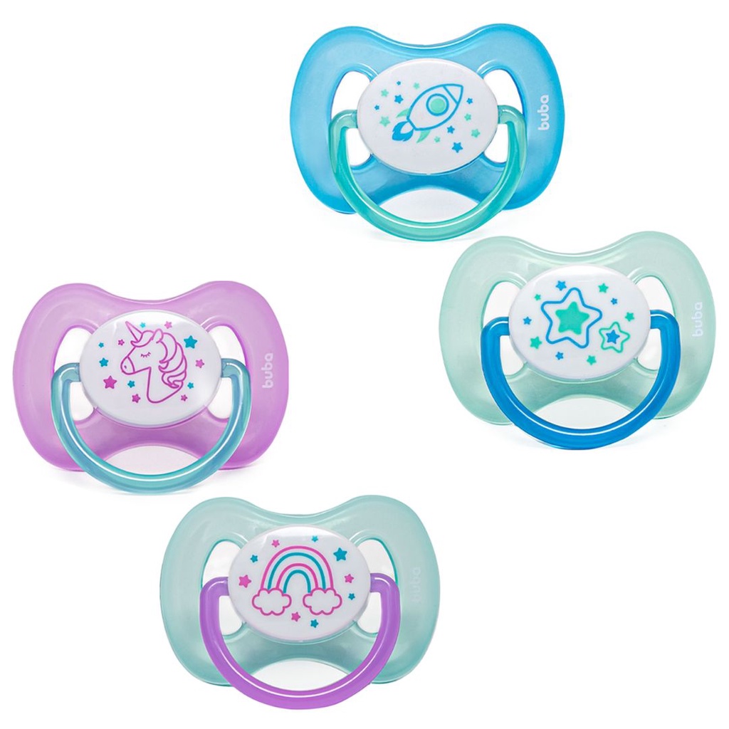 Kit 2 Chupetas Noturna Brilha No Escuro Comfort Buba Tam 1 e 2 | Shopee ...