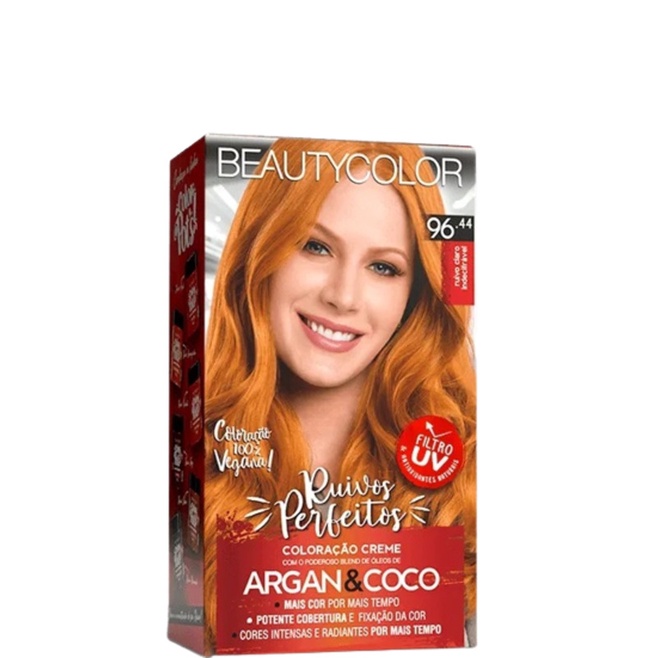 Tinta Beauty Color 96.44 Ruivo Claro Indecifrável Kit Coloração ...