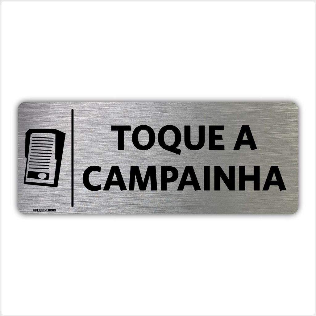 Placa Toque A Campainha - 8x20cm - Sinalização Indicação Setor Portas ...