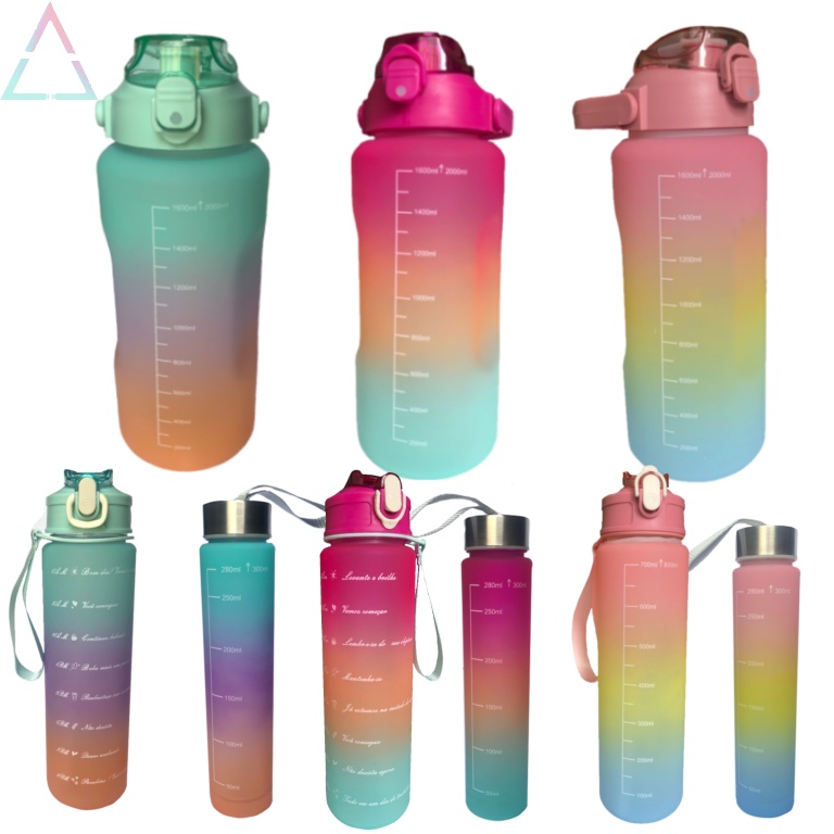 Garrafa De Água 800 ML - 2 L - 280 ML Squeze Academia Treino Galão ...