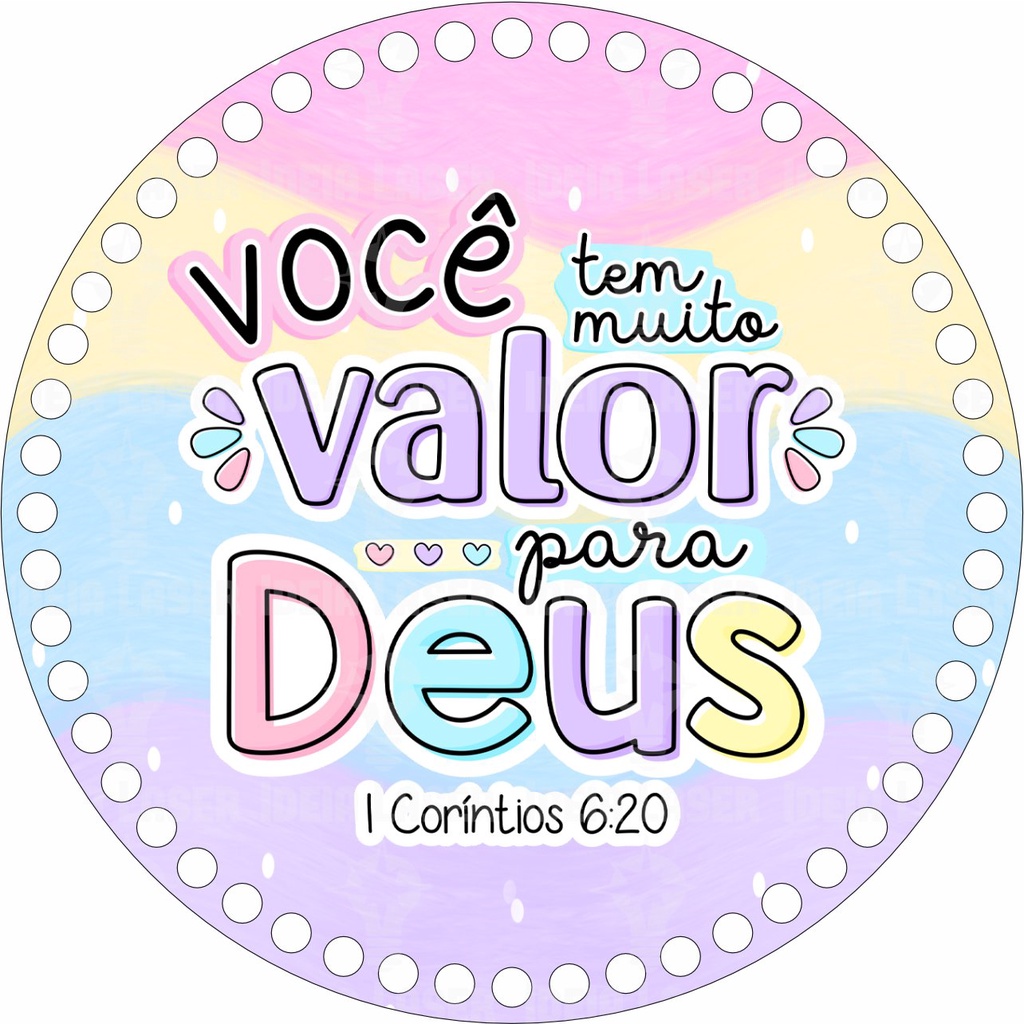 Base MDF Fio de Malha Crochê Redonda Estampada Você Tem Muito Valor ...