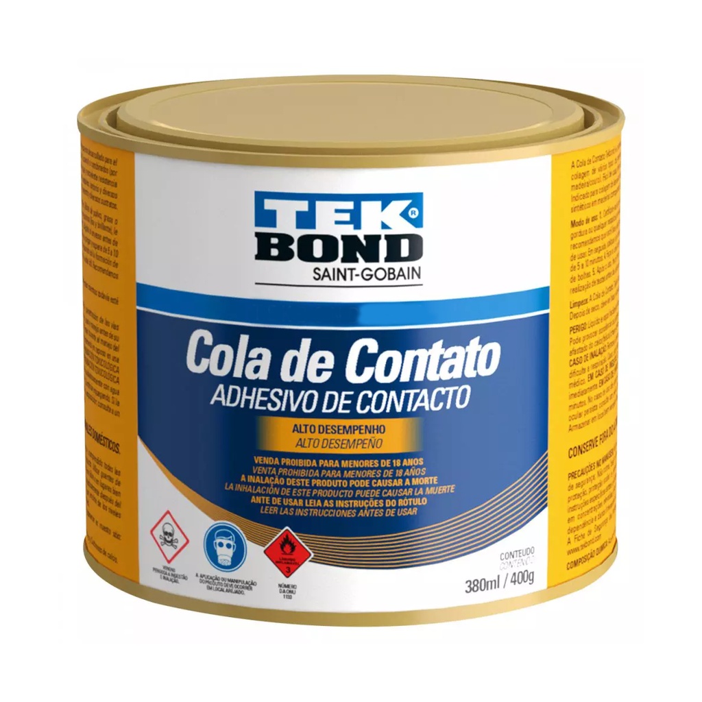 Cola de Contato Sapateiro Marceneiro 400g Tek Bond | Shopee Brasil