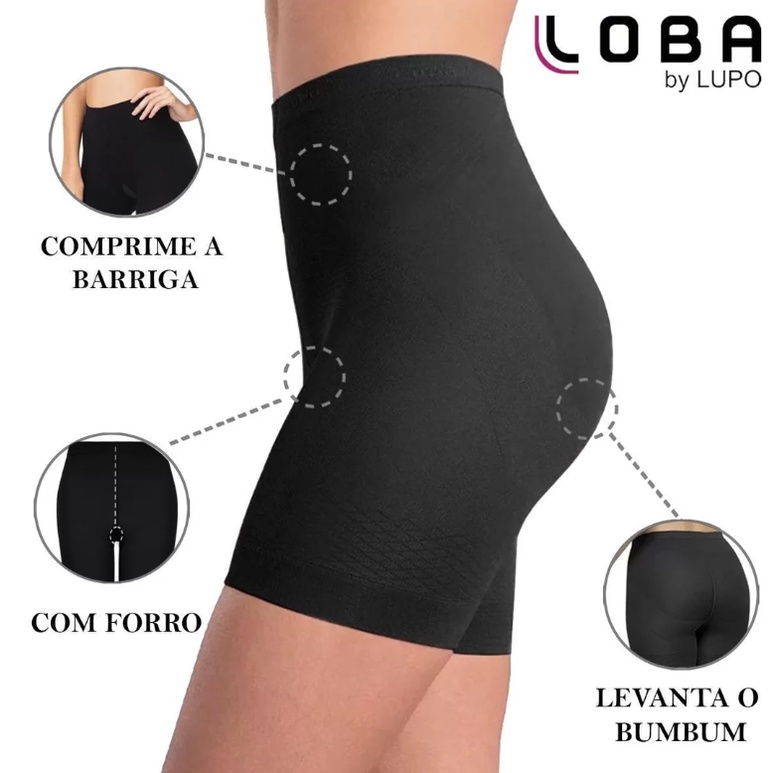 Short Modelador Lupo Original Loba Cinta Calcinha Abdominal Bermuda ...