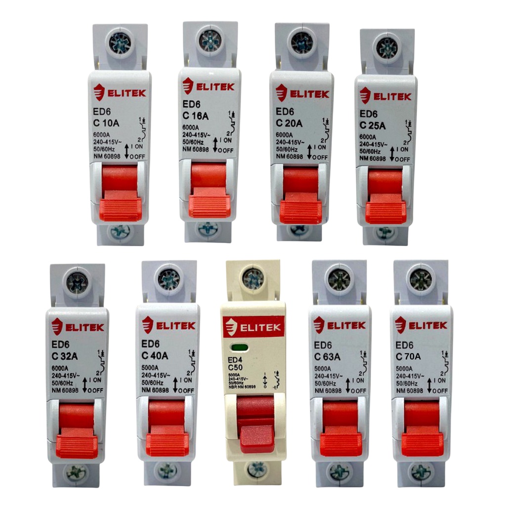 Disjuntor Unipolar Bipolar Tripolar Lukma Din 10A 16A 20A 25A 32A 40A 50a 63A 70A Curva C ...