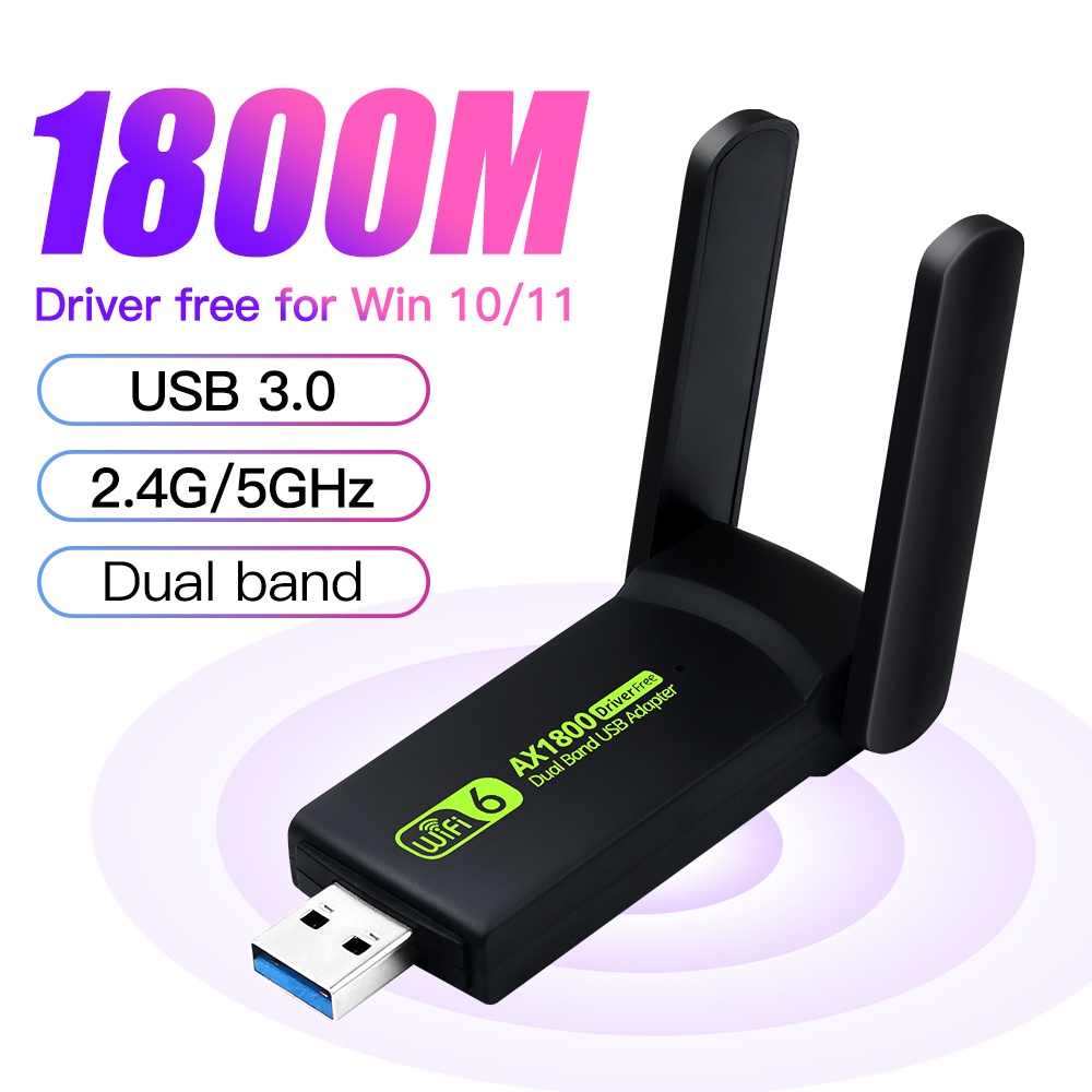 Adaptador Wifi 6 Usb 3.0 1800mbps Dual-band 2.4g 5ghz Ax1800 | Shopee ...