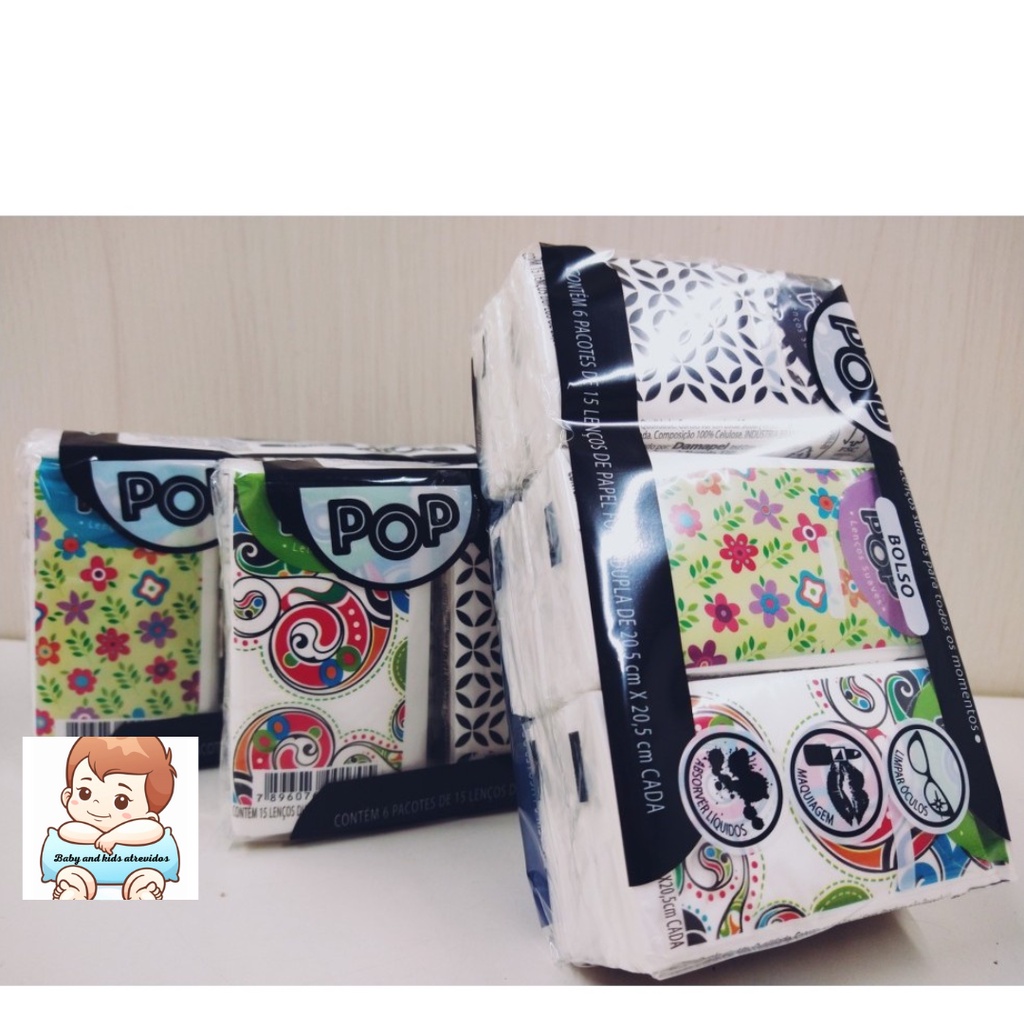 Lenço de Papel Pop Bolso 6 Pacotes com 10 Lenços Folha dupla. | Shopee ...