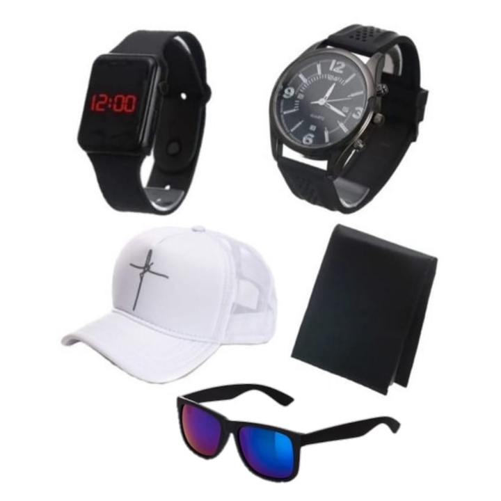 Kit Masculino Digital E Analógico + Cart + Óculos Azul+ Boné | Shopee ...