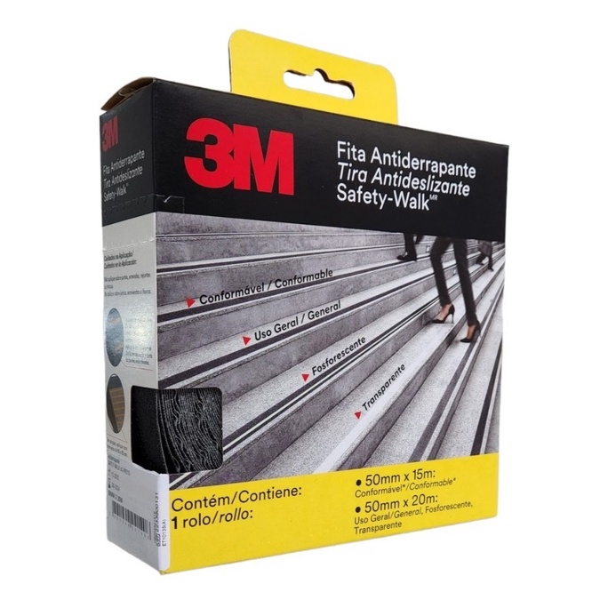 Fita Antiderrapante 3M 50mm X 20 Metros Preta Para Escadas Pisos e Rampas | Shopee Brasil