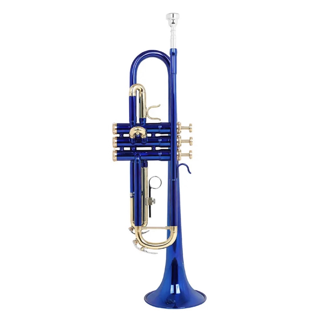 Trompete INTERMEDIARIO Luthieria prosperar Slade Azul/Dourado Premium ...