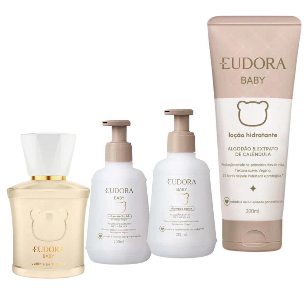 Kit Eudora Baby : colonia, shampoo, sab liquido e hidratante LANCAMENTO ...