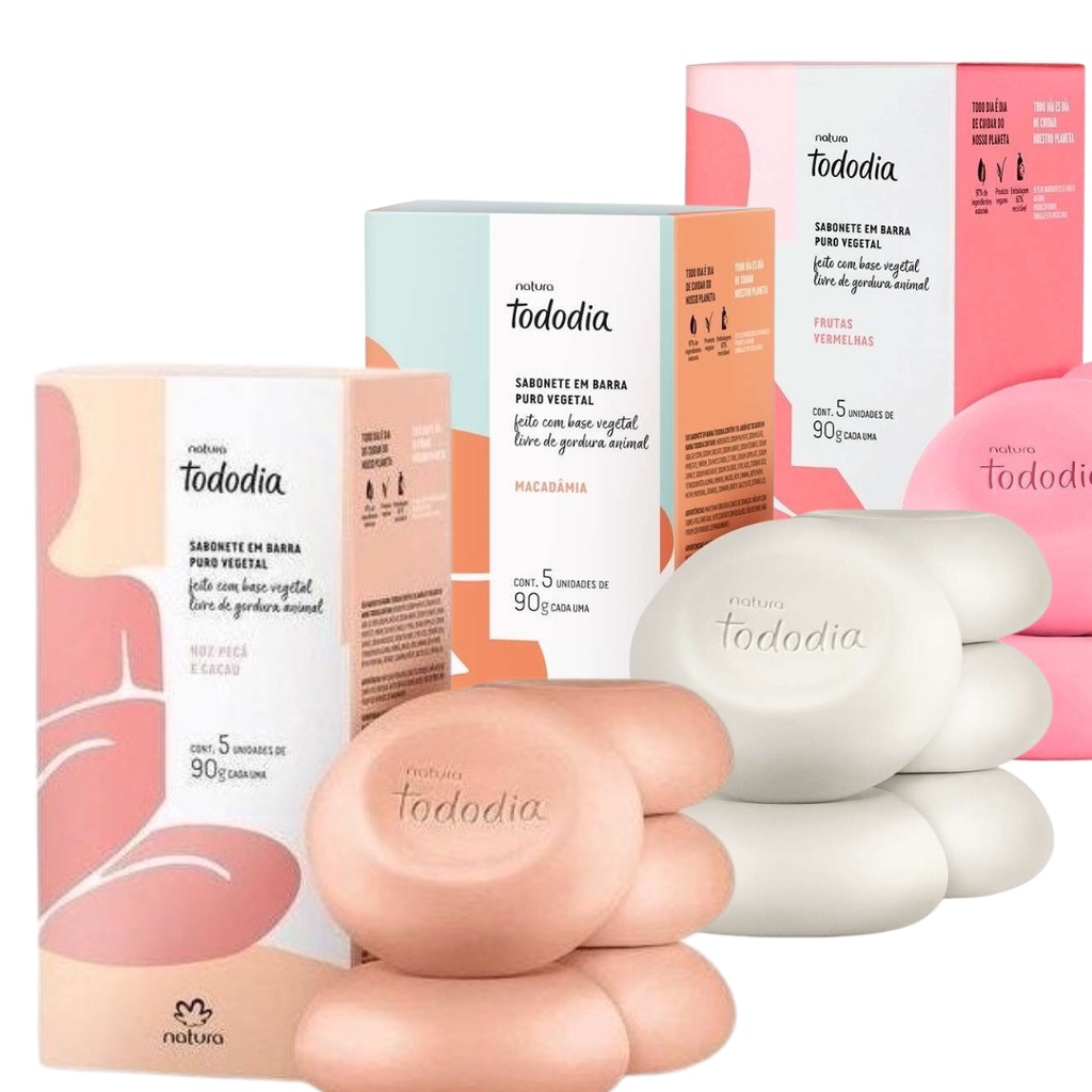 Sabonetes Natura em barra Todo Dia kit com 3 caixas | Shopee Brasil