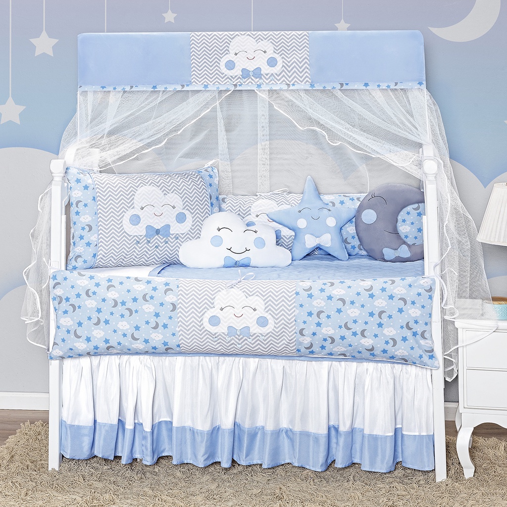 Kit Para Berço De Bebe 12 Peças 2Laterais Completo Lua | Shopee Brasil